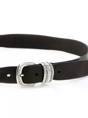 ZERBINI CLAUDIO Trittico Engraved Leather Belt