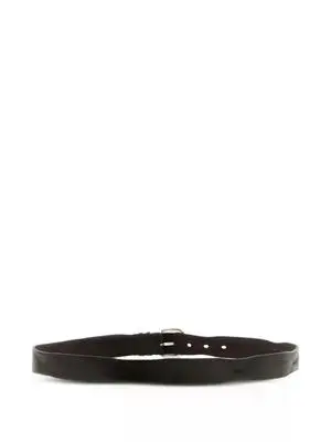 ZERBINI CLAUDIO Trittico Engraved Leather Belt - Brown