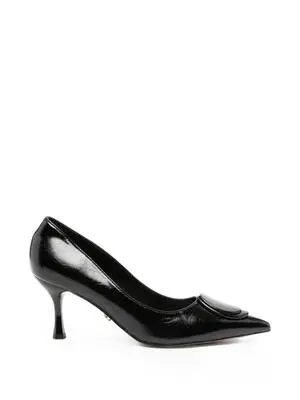 TWENTY FOURHAITCH Luvien Pointed-toe Plaque Pumps - Black