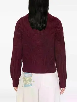 A.p.c. Ribbed Knit Cardigan With Classic Collar