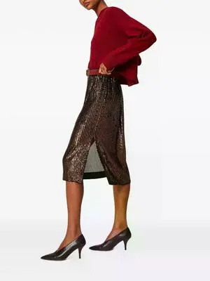 TWINSET Embellished Sequin Midi Skirt