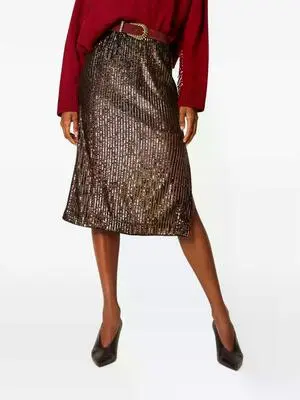 TWINSET Embellished Sequin Midi Skirt