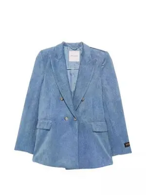 ERMANNO FIRENZE Double-breasted Corduroy Jacket - Blue