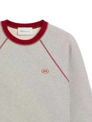 AMI Paris Contrast-stitch Raglan-sleeve Sweatshirt