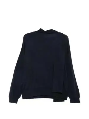 Liu Jo Tie-neck Rhinestone-logo Sweater
