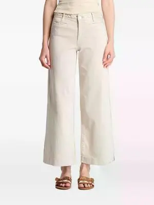 Guess Wide-leg Cropped Trousers - Neutrals