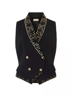 TEMPERLEY LONDON Oberon Crystal-embellished Waistcoat - Black