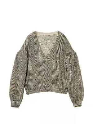 TWINSET Chevron Knit V-neck Cardigan