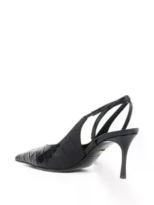 FERRAGAMO Croc-effect Slingback Pumps