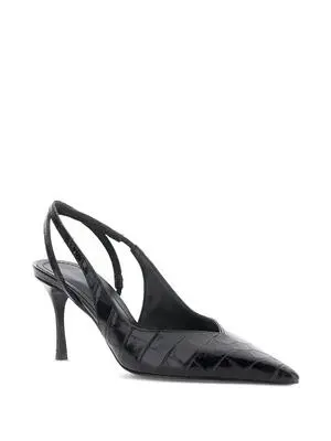 FERRAGAMO Croc-effect Slingback Pumps