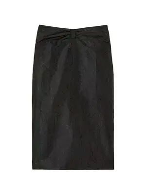 TWINSET Midi Moiré Skirt With Bow Detail