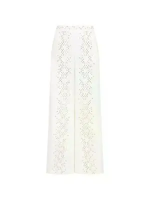 TEMPERLEY LONDON Oberon Stud-embellished High-waisted Trousers - White