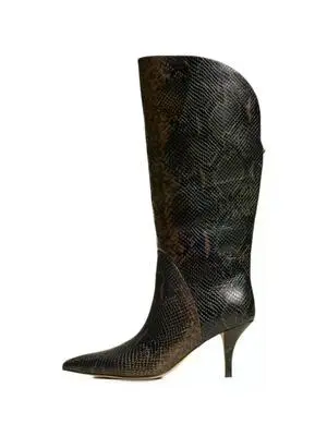 TWINSET Python Print High Leather Boots