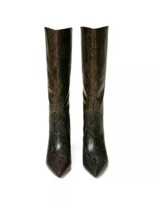 TWINSET Python Print High Leather Boots