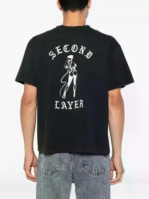 SECOND / LAYER Logo-print Graphic-print T-shirt