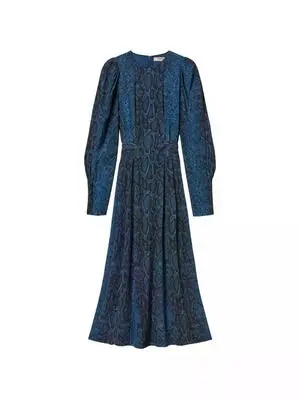 TWINSET Long Python-print Crew-neck Dress