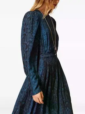 TWINSET Long Python-print Crew-neck Dress