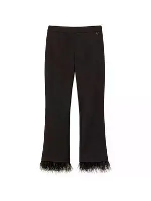TWINSET Flared Trousers With Feather Trim
