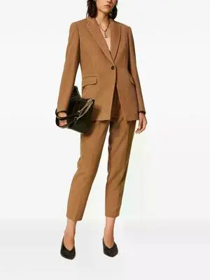 TWINSET Wool Blend Chevron Trousers