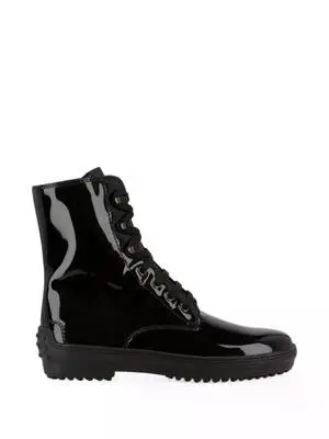 TOD'S Patent-finish Lace-up Boots