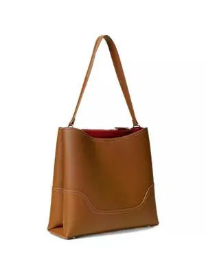 TWINSET Saffiano Effect Panelled Bucket Bag