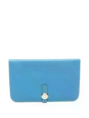 Hermès 2007 Gm Dogon Duo Wallet - Blue