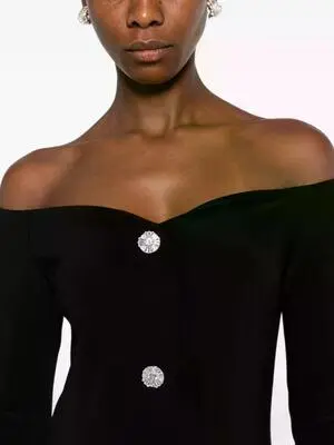 SIMONA CORSELLINI Off-shoulder Embellished Mini Dress