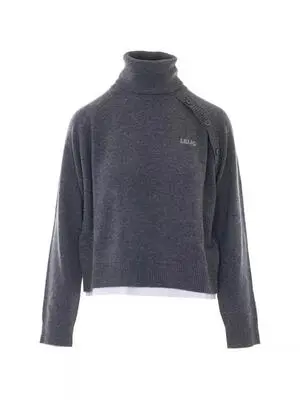 Liu Jo Button-detail Roll-neck Sweater - Grey