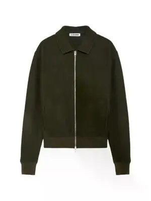 JIL SANDER Jil Sander Zip-Up Collared Jacket Green