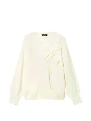 TWINSET Jumper With Organza Floral Ramage Appliqu
