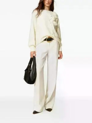TWINSET Jumper With Organza Floral Ramage Appliqu