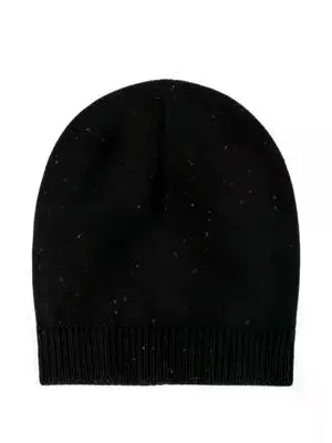 Fabiana Filippi Sequin-embellished Ribbed-knit Beanie - Black