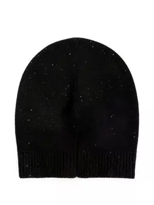 Fabiana Filippi Sequin Embellished Beanie Hat - Black