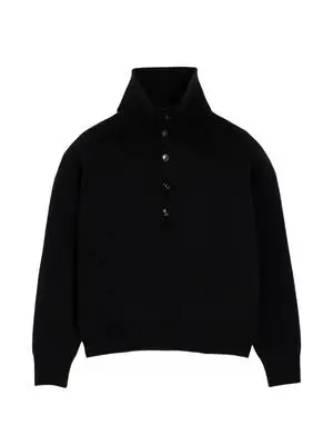 AMI Paris High-neck Button-up Jumper