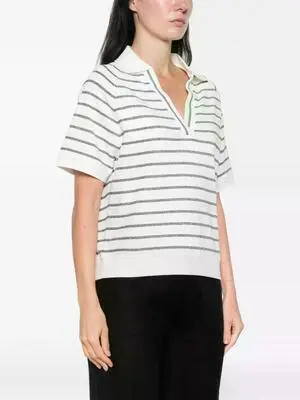 MAISON123 Lilas Striped V-neck T-shirt
