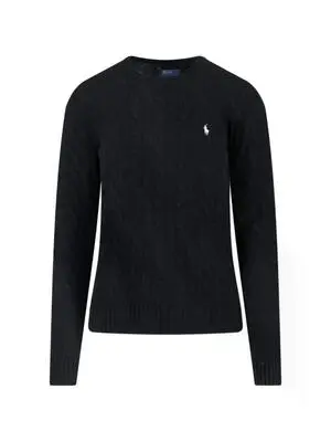 Polo Ralph Lauren Pony Motif Cable-knit Crewneck Sweater
