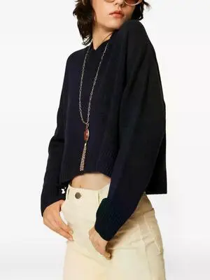 TWINSET Wool Blend Jumper With Fringe Detailing - Blue