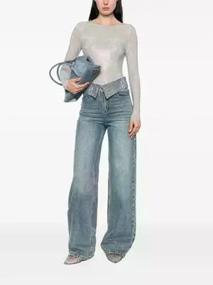 TWENTY FOURHAITCH Crystal-embellished Wide-leg Jeans
