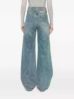 TWENTY FOURHAITCH Crystal-embellished Wide-leg Jeans