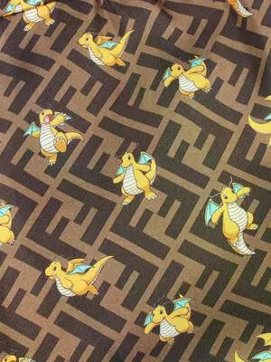 Fendi X Fragment & Pokémon Dragonite Zucca Monogram Trousers