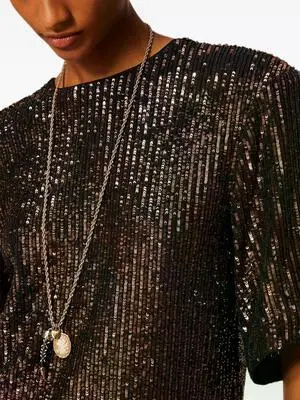 TWINSET Sequin Crew Neck Blouse
