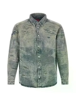 DIESEL® D-simply Distressed Denim Shirt - Blue