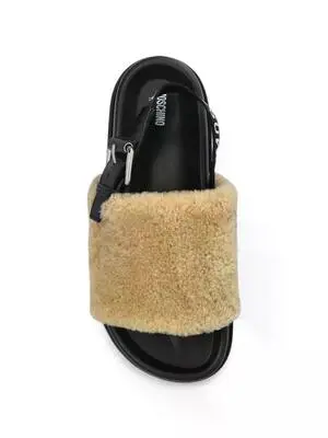 Moschino Platform Sandals With Logo Strap And Buckle