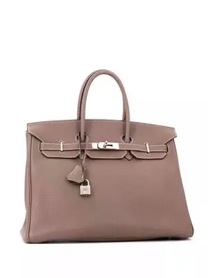 Hermès Birkin Handbag Togo With Palladium Hardware 35 Tote Bag - Grey
