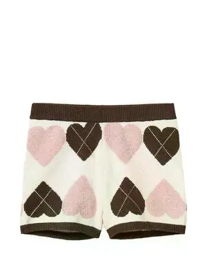 TWINSET Jacquard Knit Shorts With Heart Pattern