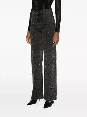 TWENTY FOURHAITCH Anser Rhinestone-embellished Wide-leg Jeans