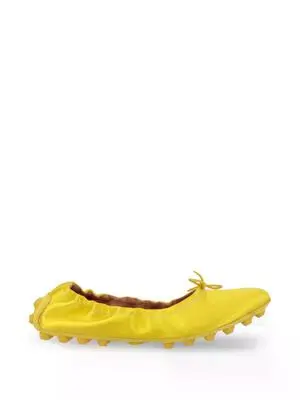 TOD'S Gommino Ballet Flats With Bow Detailing - Yellow