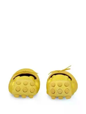 TOD'S Gommino Ballet Flats With Bow Detailing - Yellow
