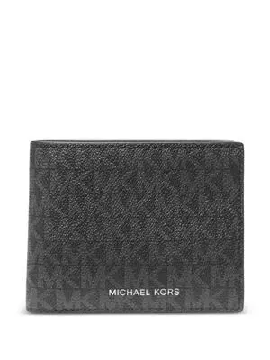Michael Kors Harrison Logo Billfold Wallet With Passcase - Black
