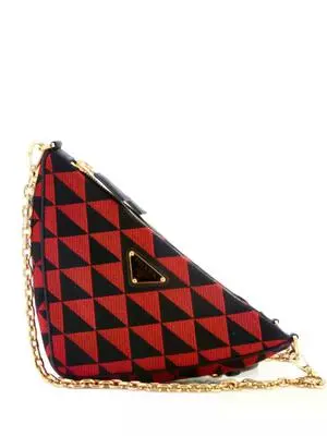 Prada Symbol Triangle Jacquard Bag - Black